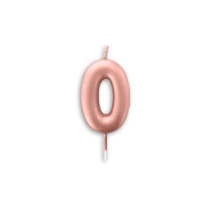 Vela Metalizada Rose Gold - N°0 – 6cm – Make+ - Fescopan
